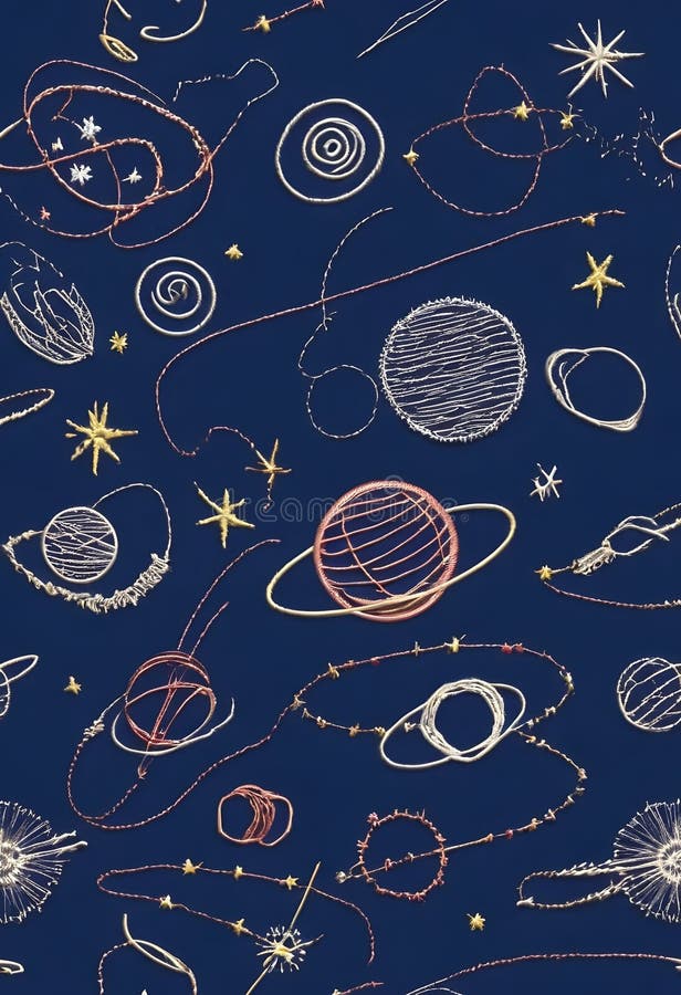 Seamless Physics Pattern with Formulas, Planets and Atoms for ...