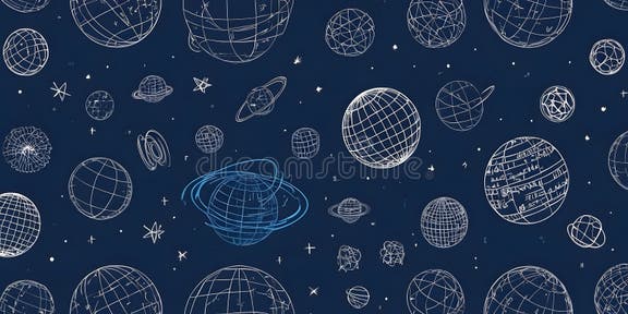 Seamless Physics Pattern with Formulas, Planets and Atoms for ...