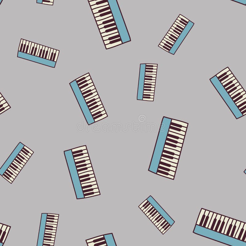 Seamless piano pattern stock vector. Illustration of piano - 86286507