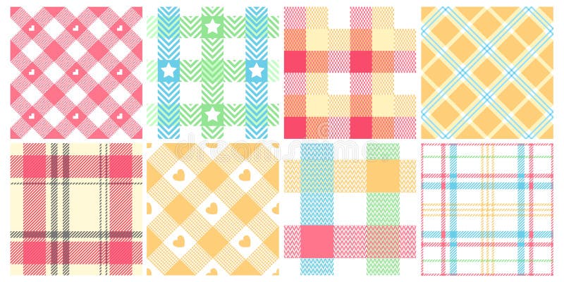 Seamless Picnic Check Pattern. Pastel Blanket, Comfy Plaid for Easter ...