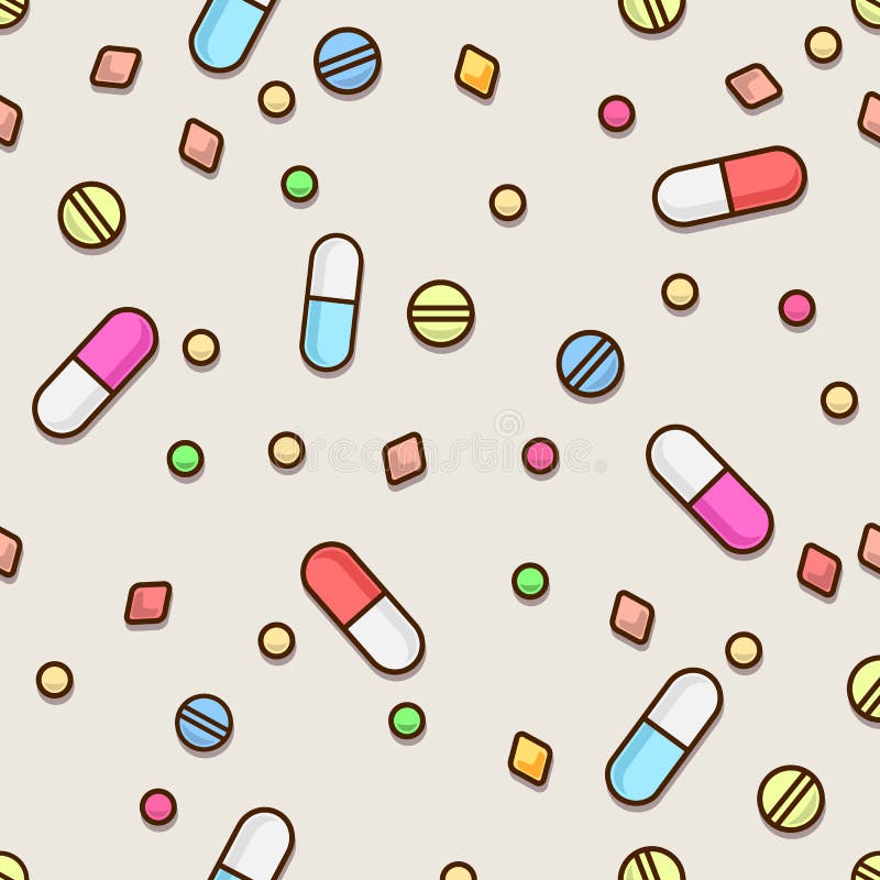 Seamless Pills Pattern. Medical Concept Stock Vector - Illustration of ...