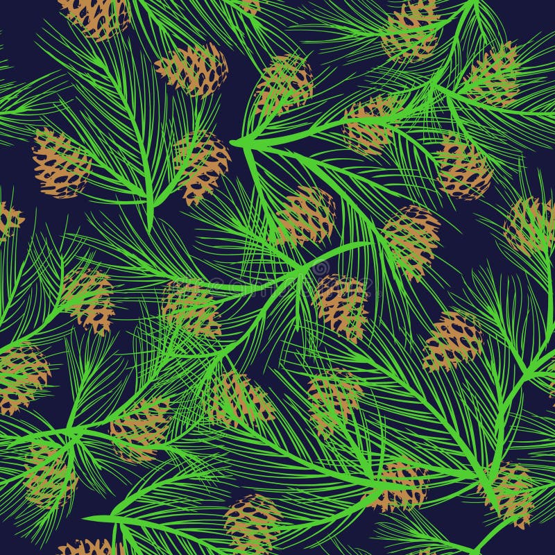 Seamless pine pattern stock vector. Illustration of seamless - 83643794