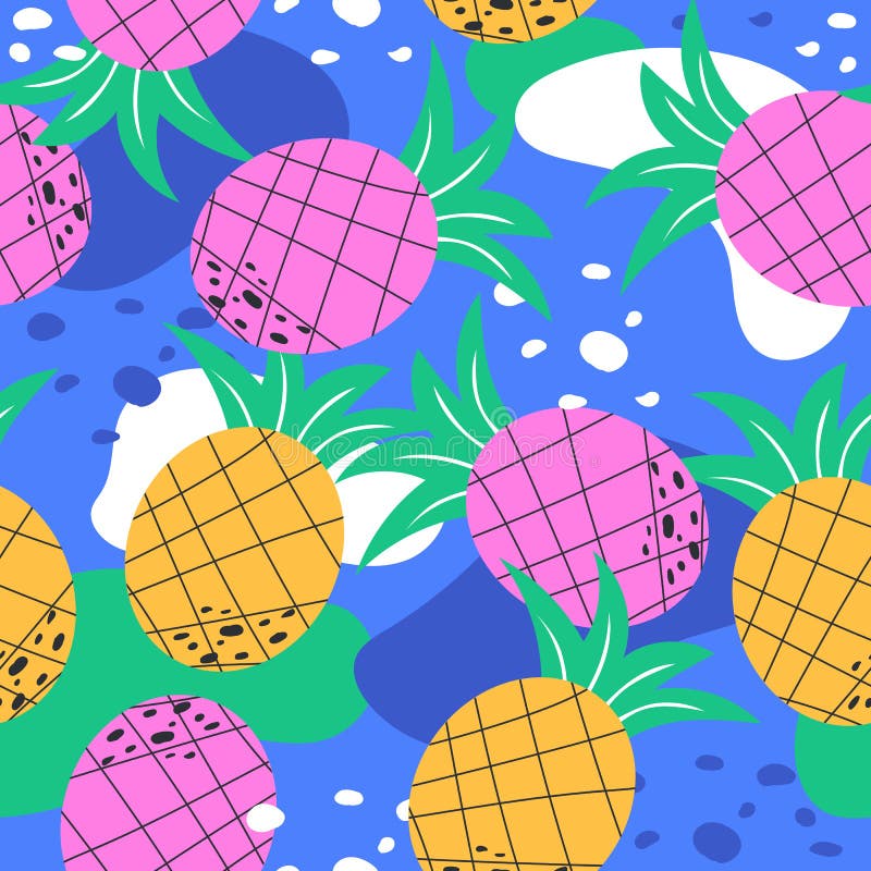 Seamless Pineapple Pattern. Cute Pineapple Pattern Stock Vector ...
