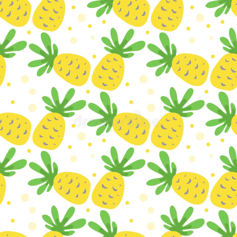 Seamless pineapple pattern stock vector. Illustration of organic - 75935721
