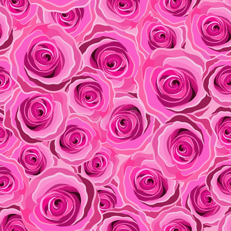 Red & Pink Rose Seamless Pattern Stock Vector - Illustration of ...