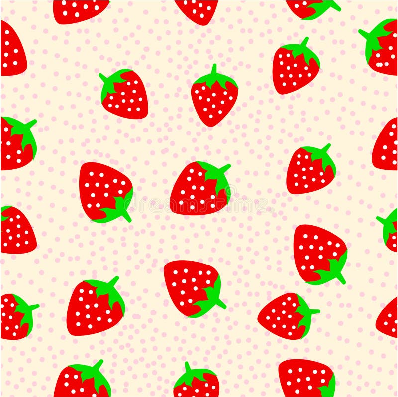 Seamless Pink Background, with Strawberry Stock Vector - Illustration ...
