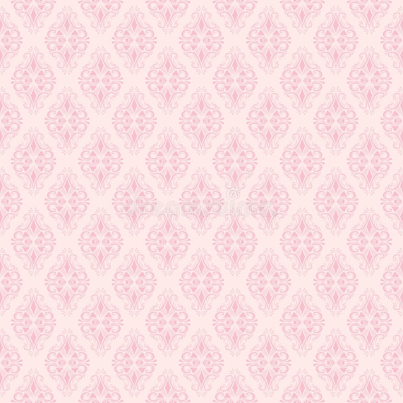 Pink damask pattern stock vector. Illustration of leaves - 15564637