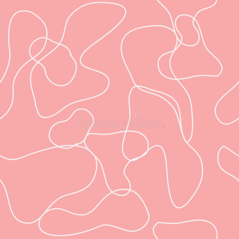 Seamless Pink Doodle Pattern Background with Abstract Shapes and Colors ...