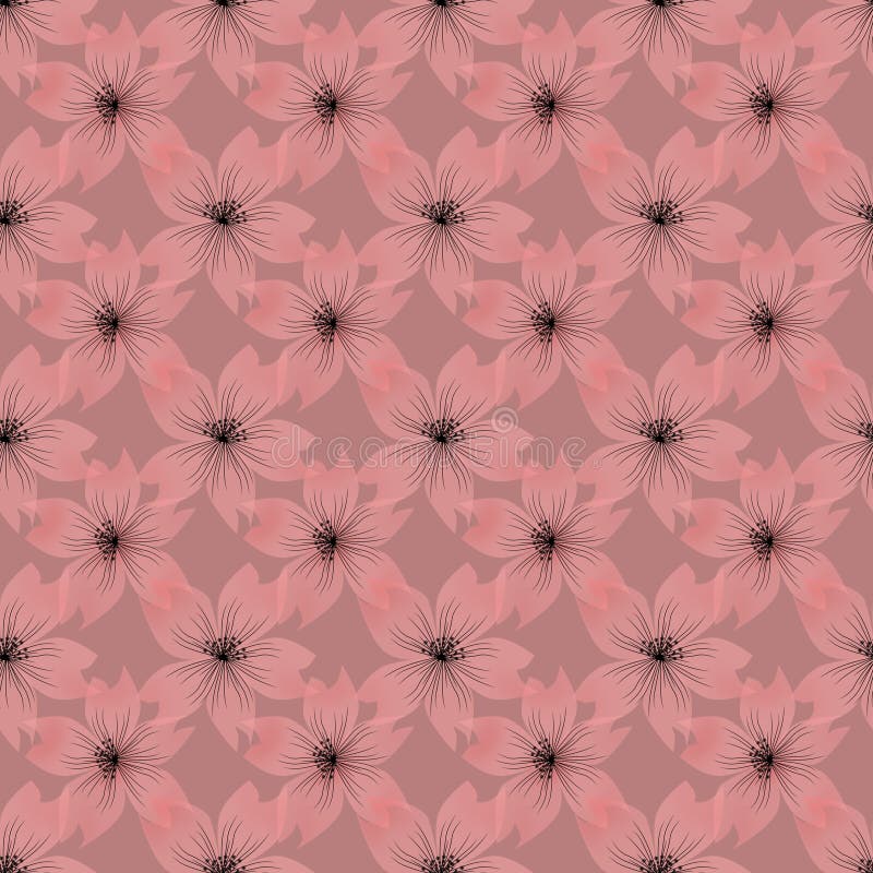 Seamless Pink Floral Pattern on Pink Stock Illustration - Illustration ...