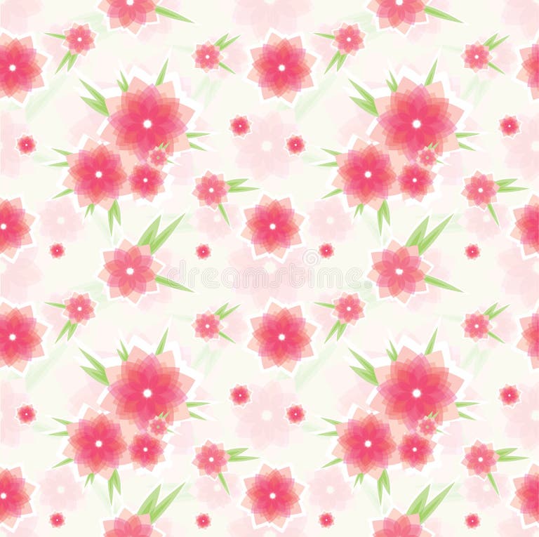 Seamless Pink Flower Pattern Stock Vector - Illustration of pattern ...
