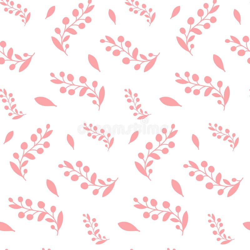 Seamless Pink Flower Pattern on White Background Stock Vector ...