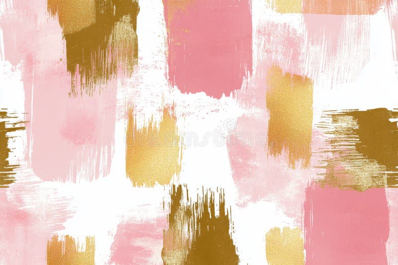 A Seamless Pink and Gold Abstract Pattern with Luxurious Brush Strokes ...