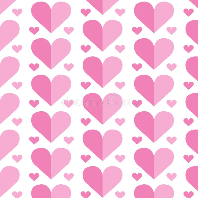 Seamless Pink Heart Pattern Stock Illustration - Illustration of ...
