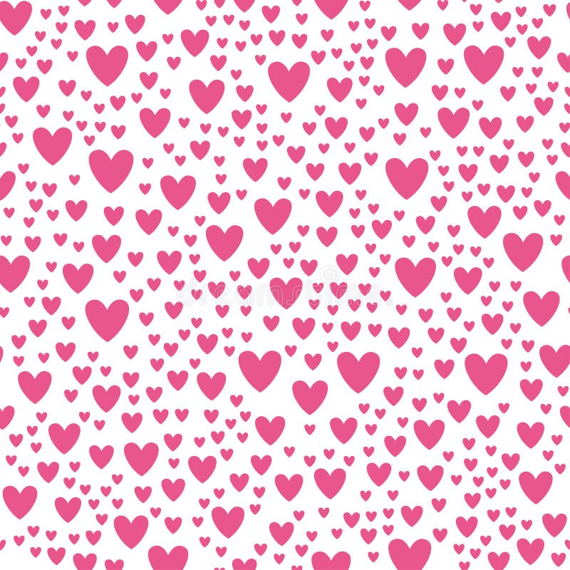 Seamless Pink Hearts Pattern Background Vector Illustration Stock
