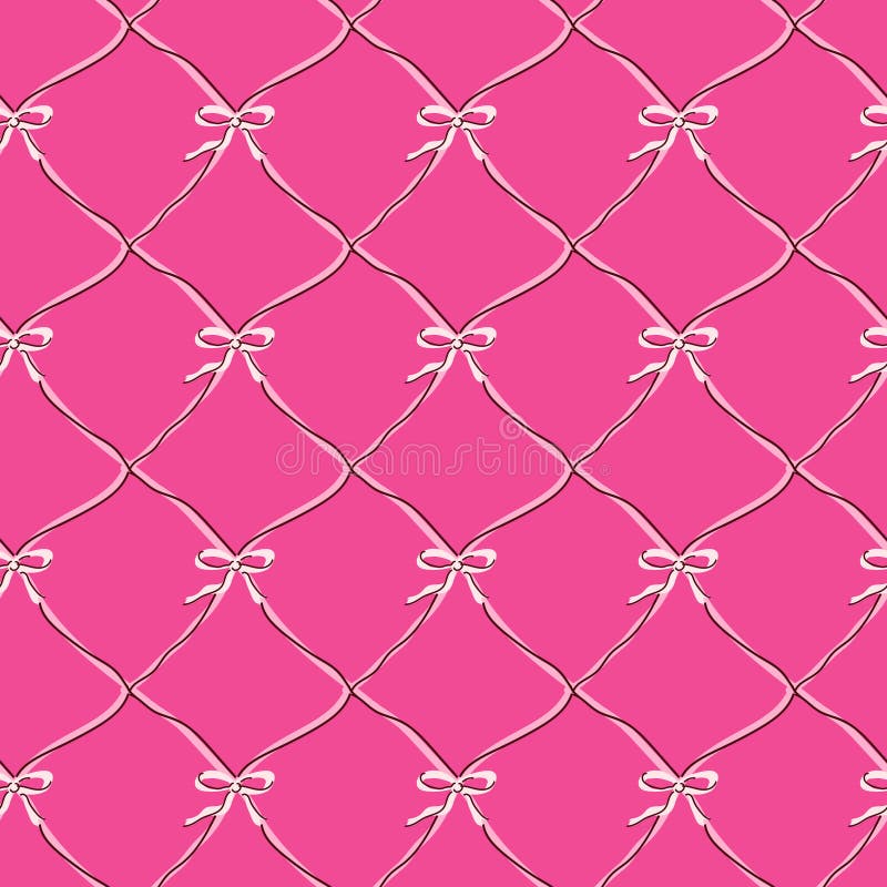 Seamless Pink Pattern with Elegant Bows and Diamond Shapes Stock Vector ...