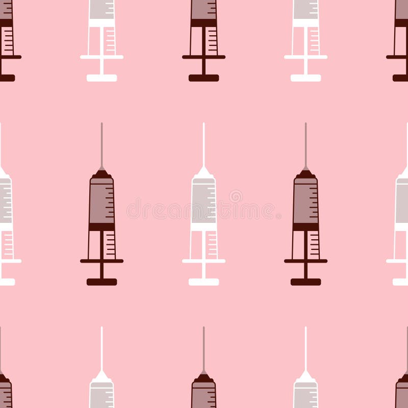 Seamless Pink Pattern Medicine Syringes Vector in Illustation Stock ...