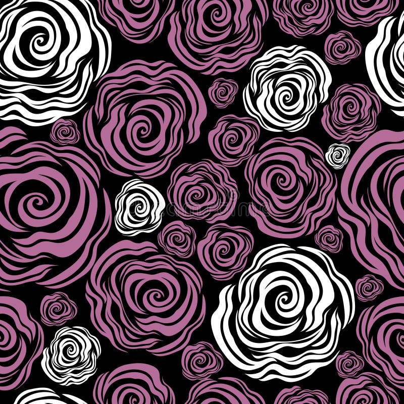 Seamless pink rose pattern stock vector. Illustration of floral - 12371747