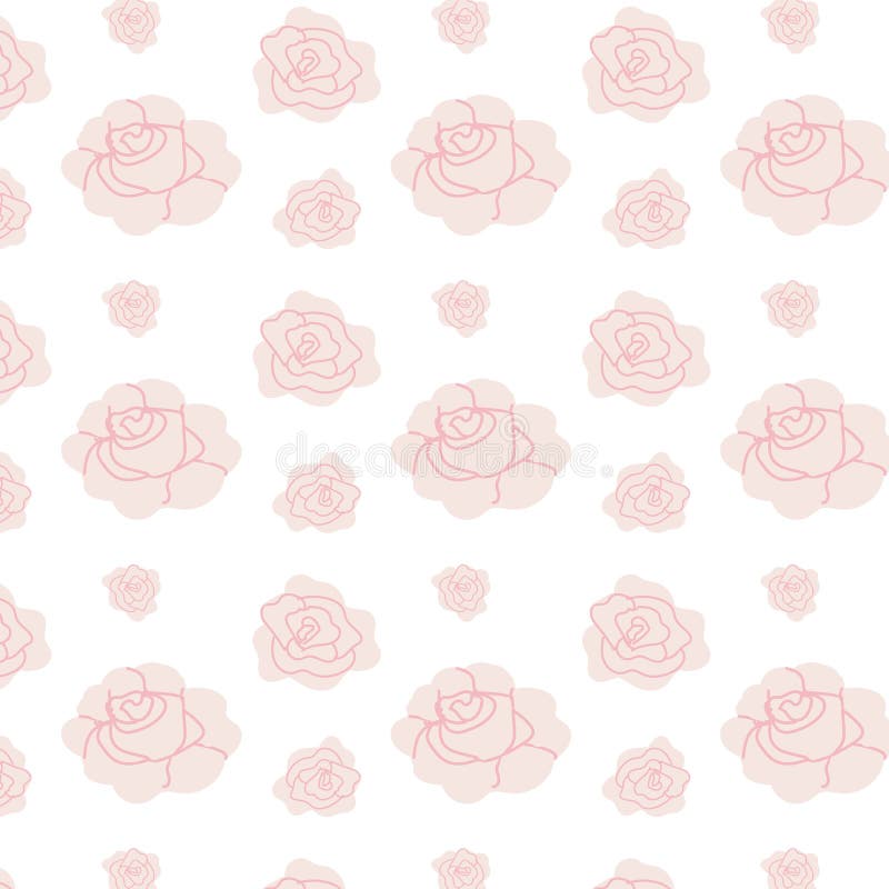 Seamless Pink Rose Pattern on White Background for Elegant Textile ...