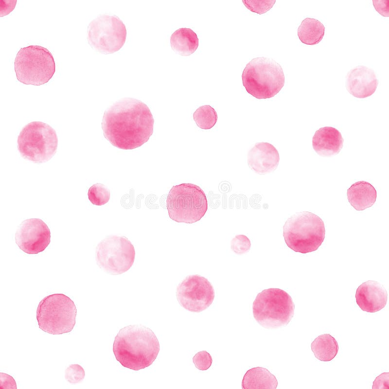 Seamless Pink Watercolor Pattern on White Background. Watercolor ...