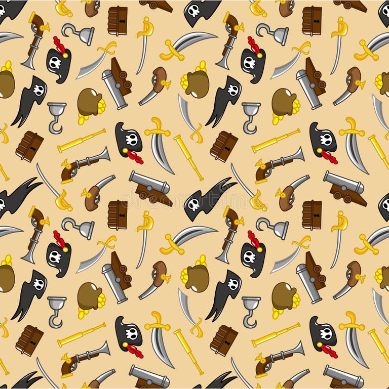 Seamless pirate pattern stock vector. Illustration of artificial - 18735960