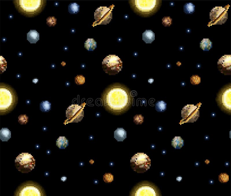 Space with Planets of the Solar System. Stock Vector - Illustration of ...