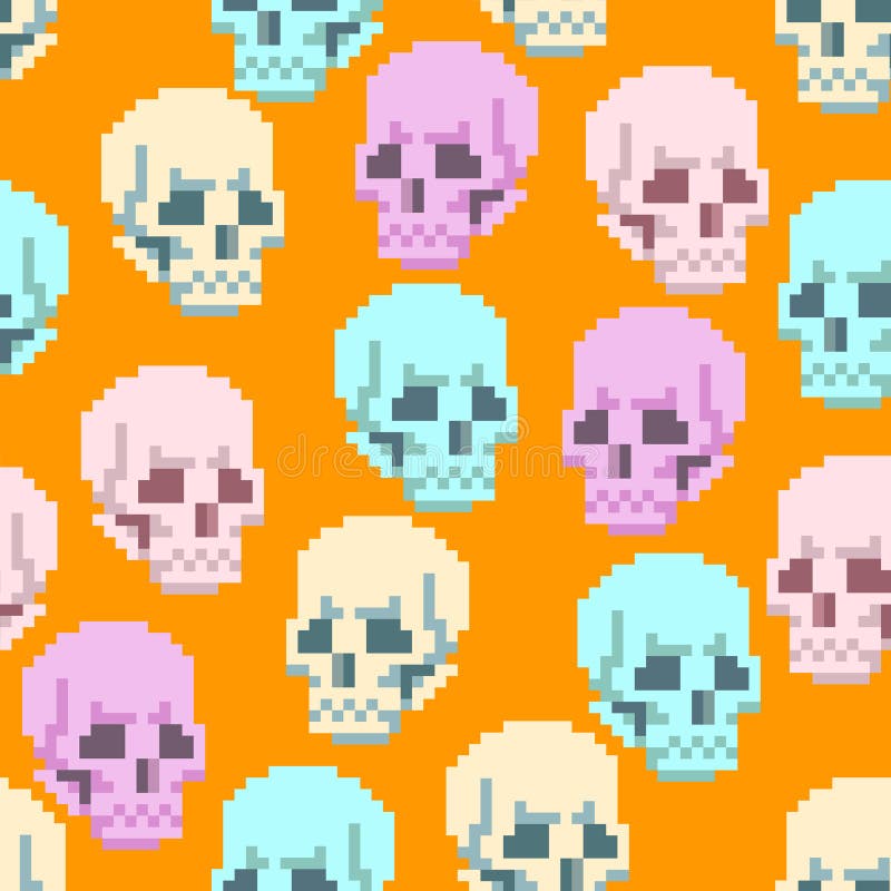 Pixel skull stock illustration. Illustration of pirate - 29756926