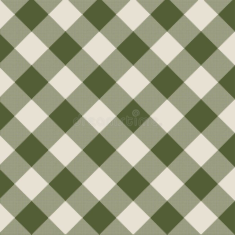 Seamless Plaid and Checkered Patterns in Green and Beige for Textile ...