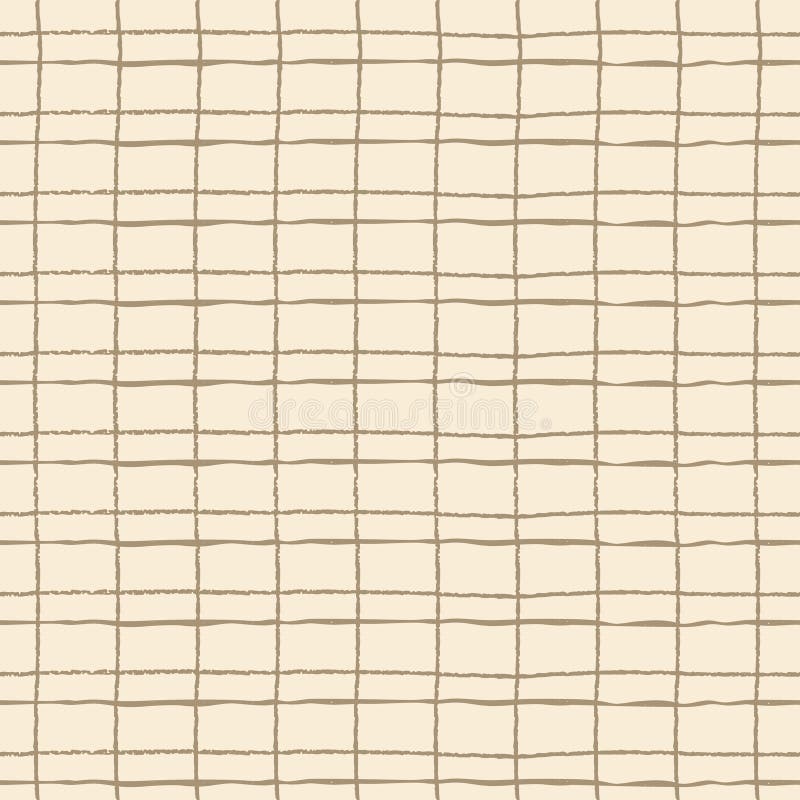 Seamless Plaid Pattern with Hand Drawn Grid on Beige Background Stock ...