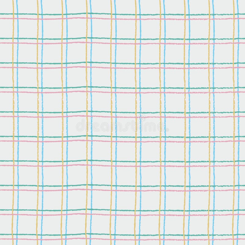 Seamless Plaid Pattern with Hand Drawn Grid on Beige Background Stock ...