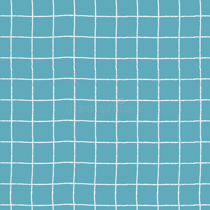 Seamless Plaid Pattern with Hand Drawn Grid on Blue Background Stock ...
