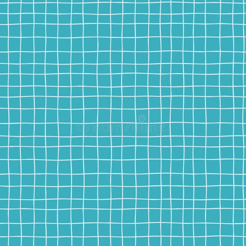 Seamless Plaid Pattern with Hand Drawn Grid on Blue Background Stock ...
