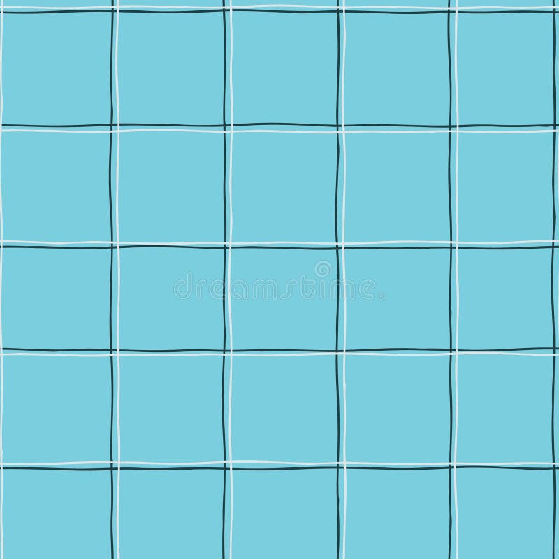 Seamless Plaid Pattern with Hand Drawn Grid on Blue Background Stock ...