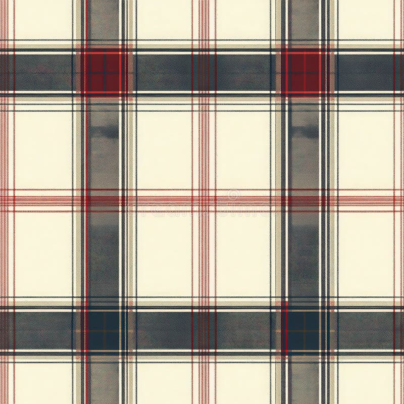 Seamless Plaid Pattern in Red, Gray, and Cream Tones Stock Image ...