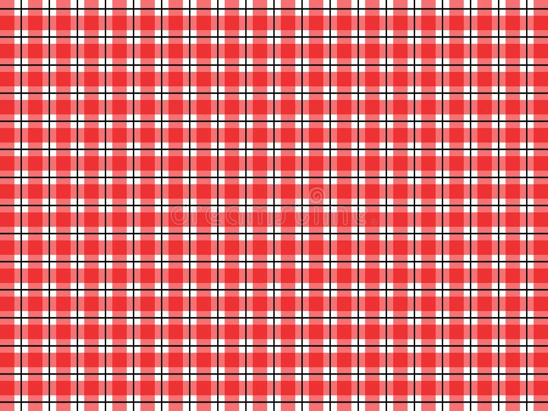 Seamless Plaid Pattern in Red and White Stock Vector - Illustration of ...