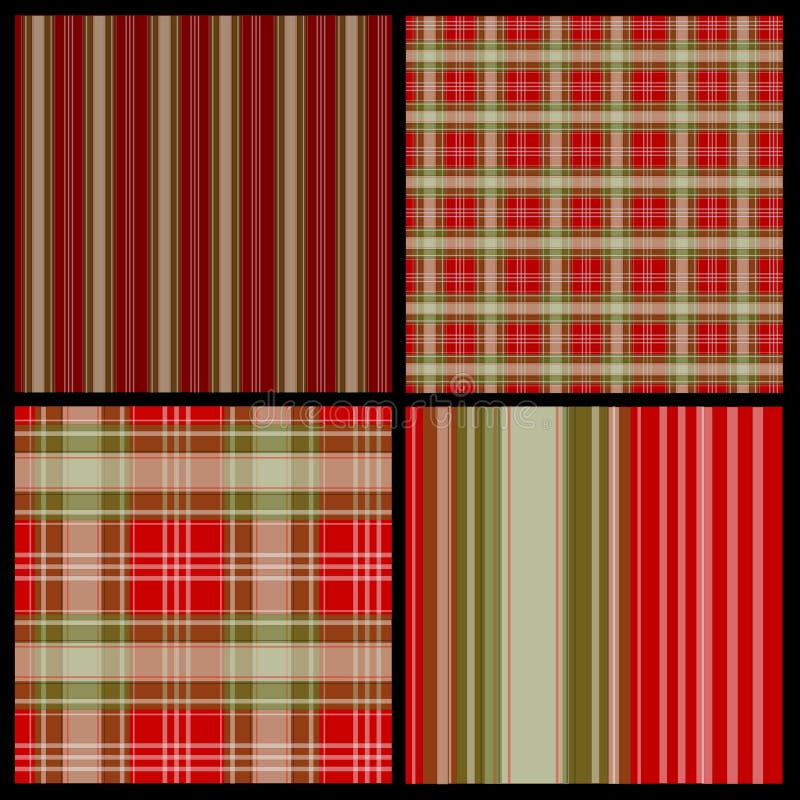 Seamless Plaid Pattern Set stock vector. Illustration of check - 9247612