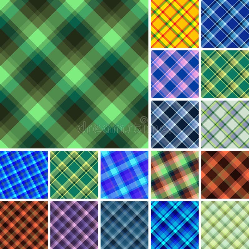 Seamless plaid patterns stock vector. Illustration of scotland - 143142424