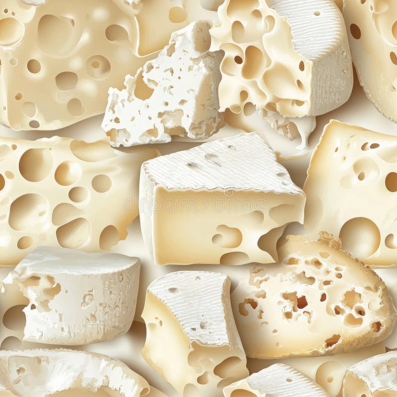 A Seamless and Playful Cheese Pattern Featuring Cheese Holes and ...