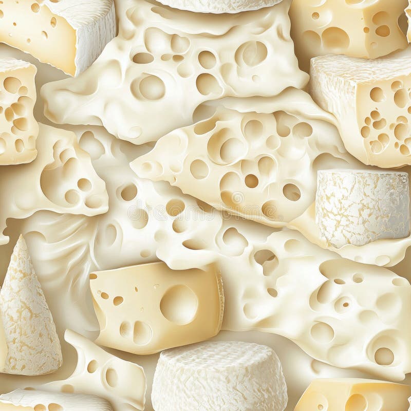A Seamless and Playful Cheese Pattern Featuring Cheese Holes and ...