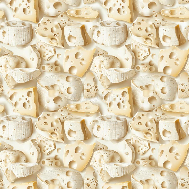A Seamless and Playful Cheese Pattern Featuring Cheese Holes and ...
