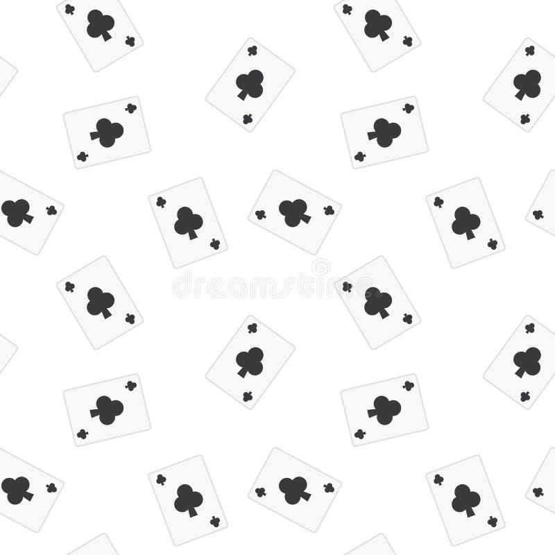 Seamless Playing Cards Clubs Pattern Background Stock Vector ...