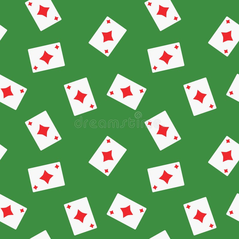 Seamless Playing Cards Diamonds Suit Pattern Background Stock Vector ...