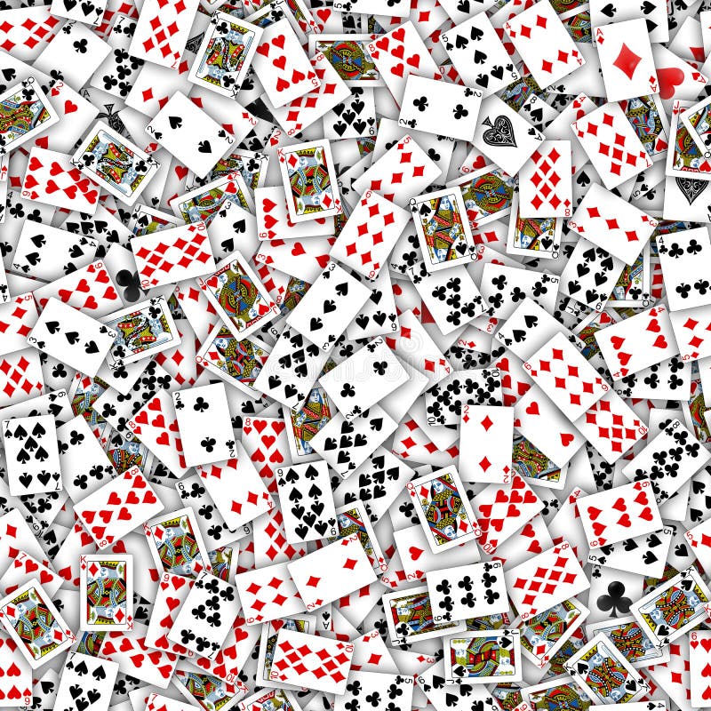 Seamless Playing Cards Pattern Stock Illustration - Illustration of ...