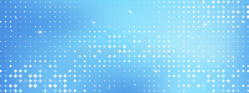 Seamless Plus Pattern with Abstract Health Theme. Blue Medical ...