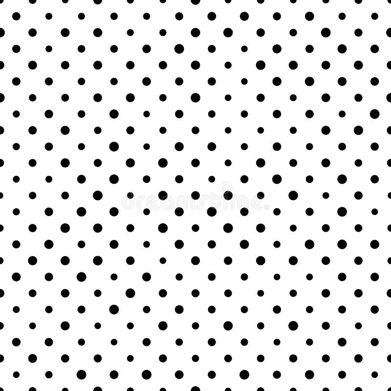 Seamless Polka Dot Pattern. Black Dots in Random Sizes on White ...