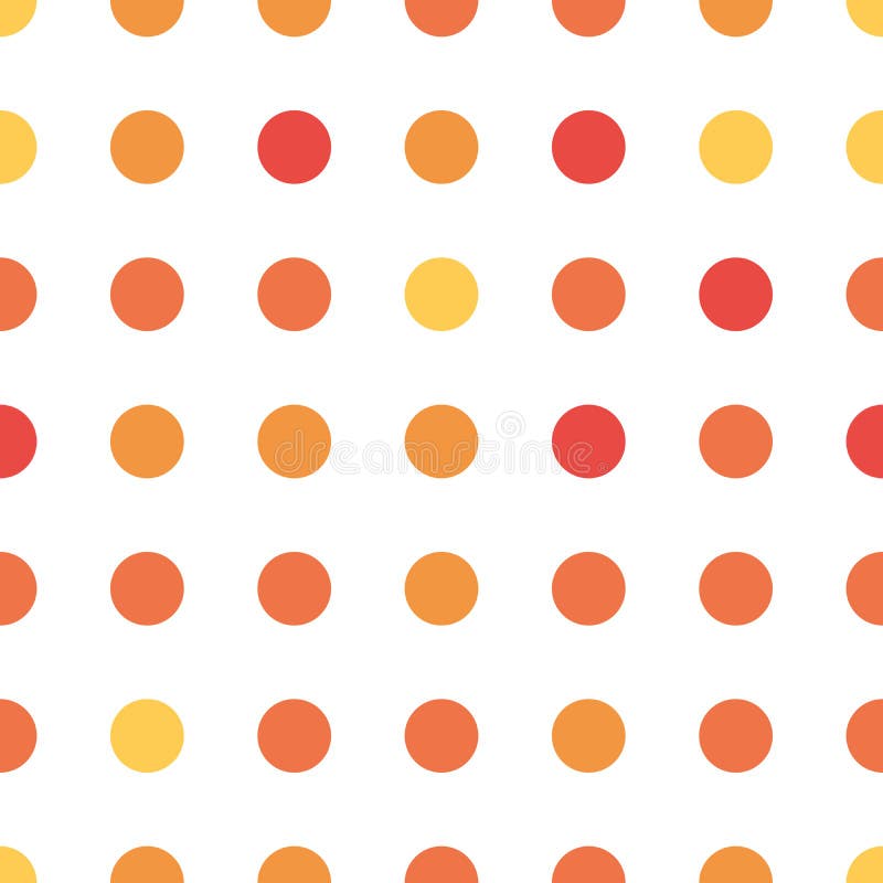 Seamless Polka Dot Pattern. Orange and Blue Dots in Random Sizes on ...