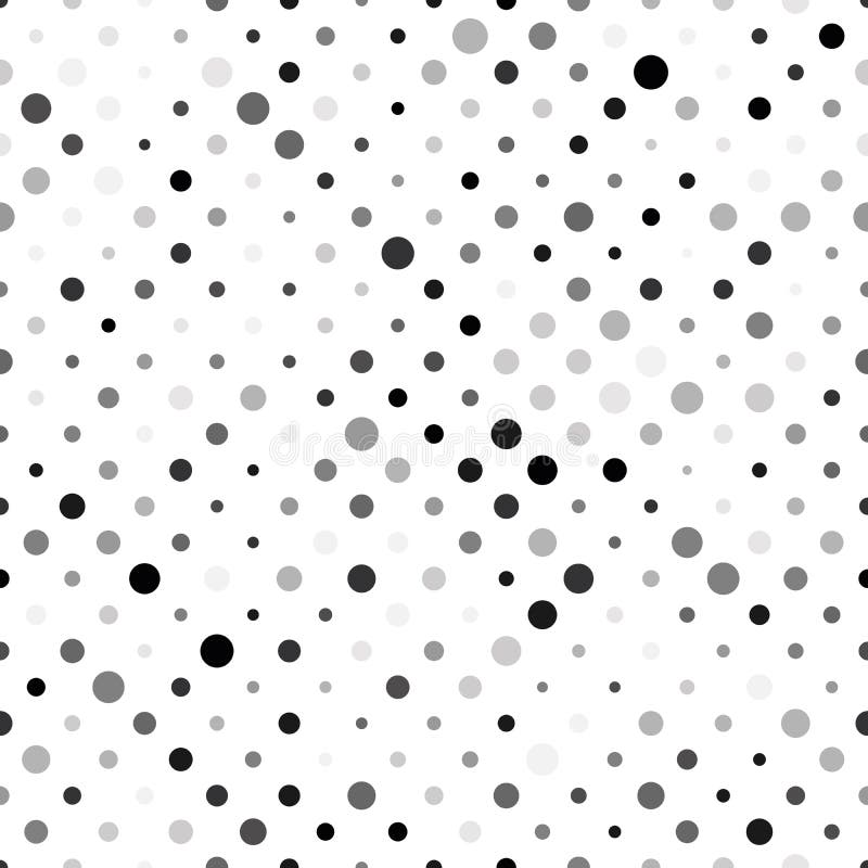 Seamless Polka Dot Pattern. Grey Dots in Random Sizes on White ...