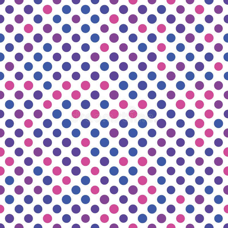 Seamless Polka Dot Pattern. Pink, Violet and Blue Dots in Random Sizes ...