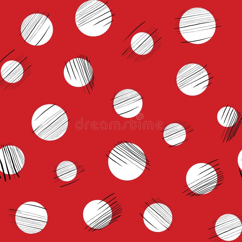 Seamless Polka Dot Pattern on Red Background Stock Vector ...