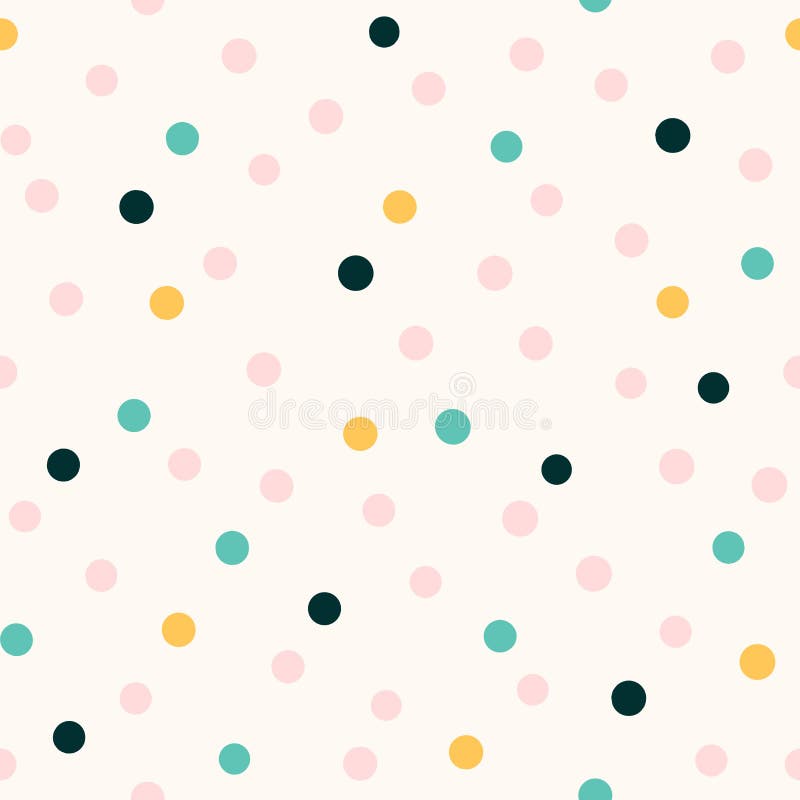 Seamless Polka Dot Pattern. Vector Abstract Texture with Random Hand ...