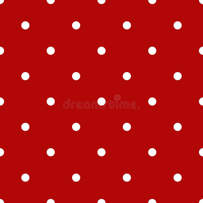 Seamless Polka Dot Pattern. White Dots on Red Background. Vector ...
